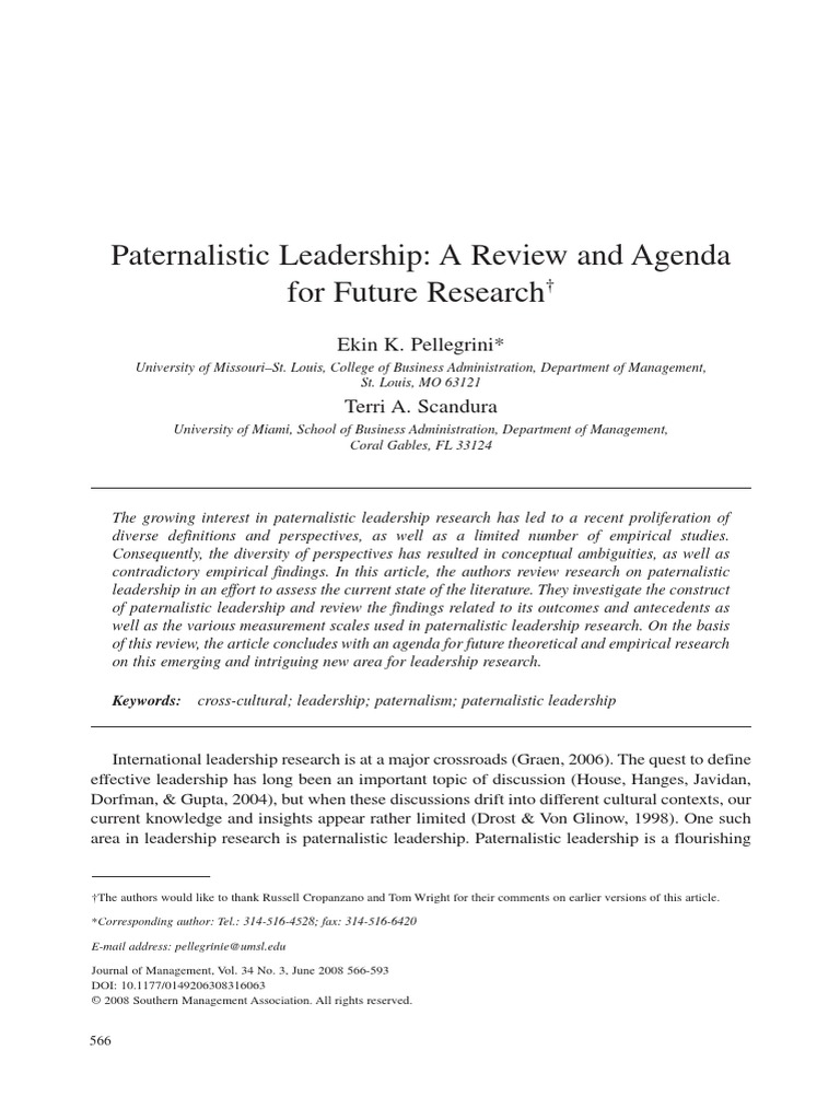 pellegrini-scandura-2008-paternalistic-leadership-a-review-and-agenda ...