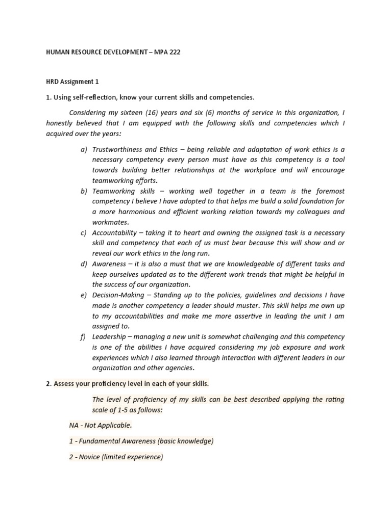 HRD Assignment 1 | Download Free PDF | Expert | Leadership
