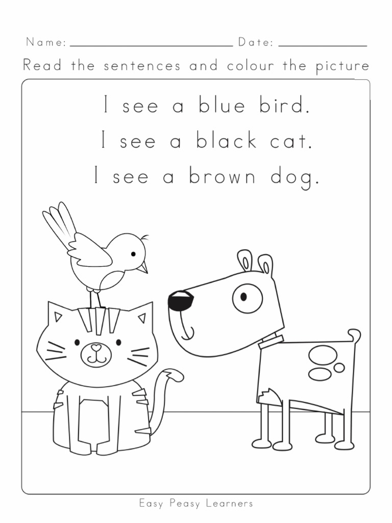Read and Colour Animals | PDF