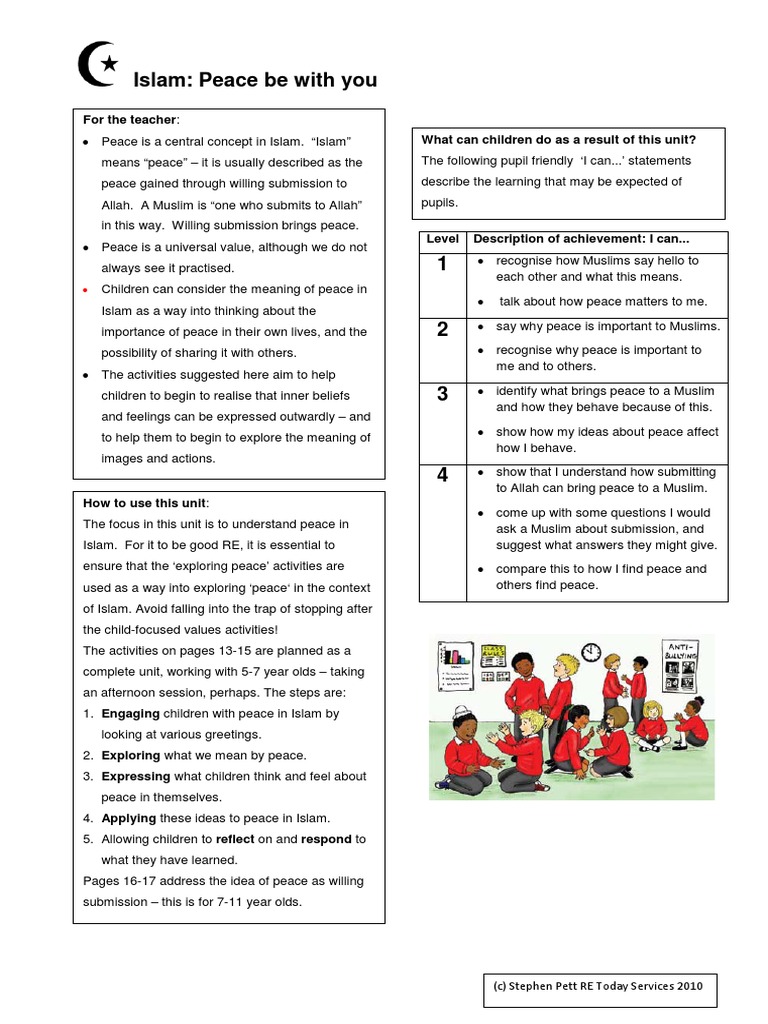 Islam Learning from Peace - lesson plan & resources (REToday) (2) | PDF ...