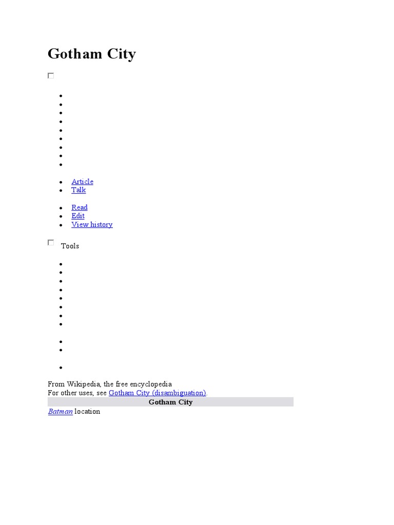 Gotham City | PDF | Batman | Dc Comics