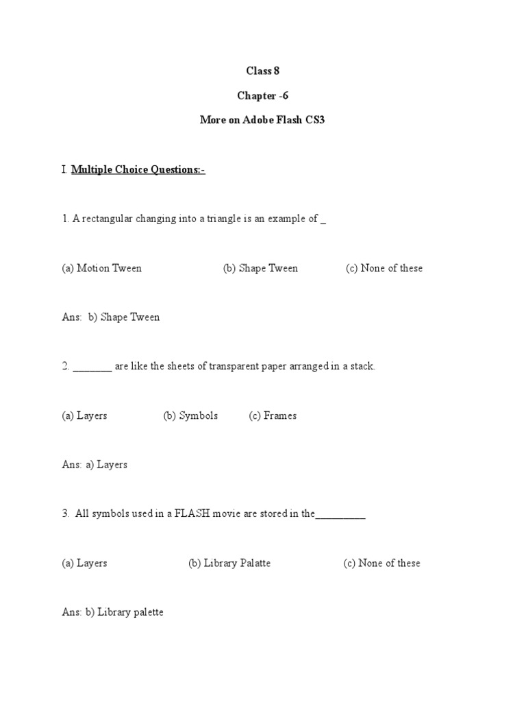 Class 8 Chapter 6 IT | PDF | Adobe Flash | Animation