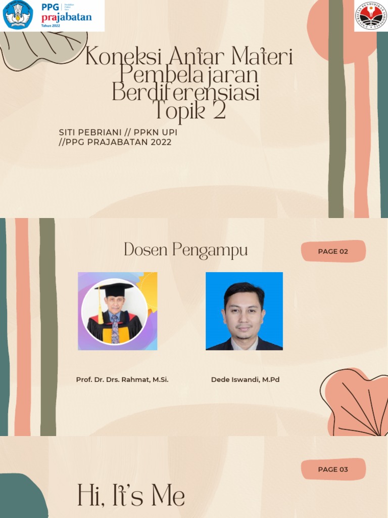 Koneksi Antar Materi Pembelajaran Berdiferensiasi Topik 2 - SITI PEBRIANI | PDF