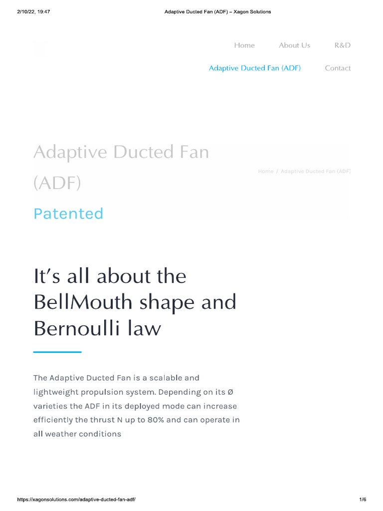 Adaptive Ducted Fan (ADF) | PDF