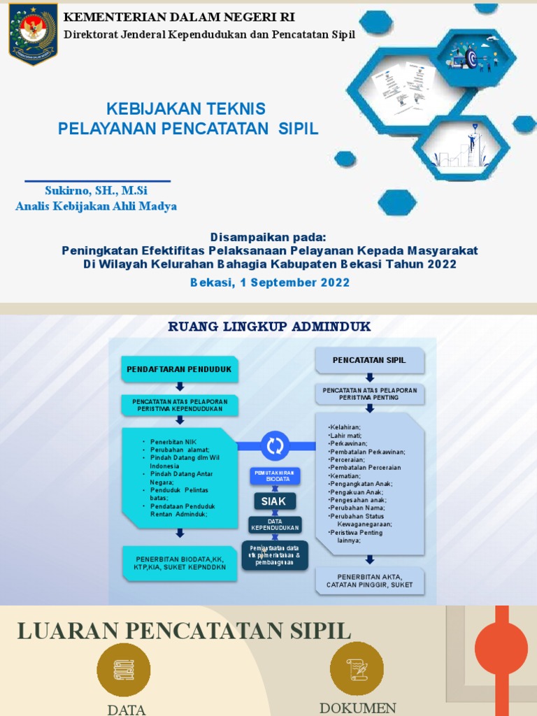 Bahan Kebijakan Capil (Bekasi) 01092022 | PDF