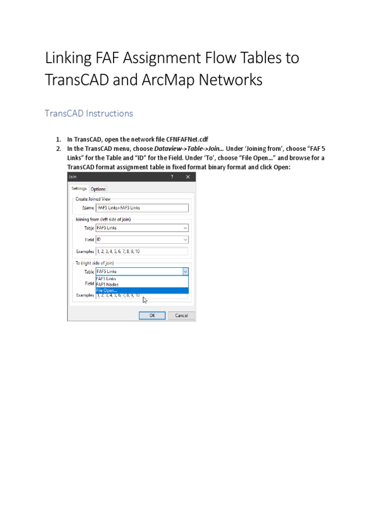 Linking FAF 5 Assignment Flow Tables To TransCAD and ArcMap Networks ...