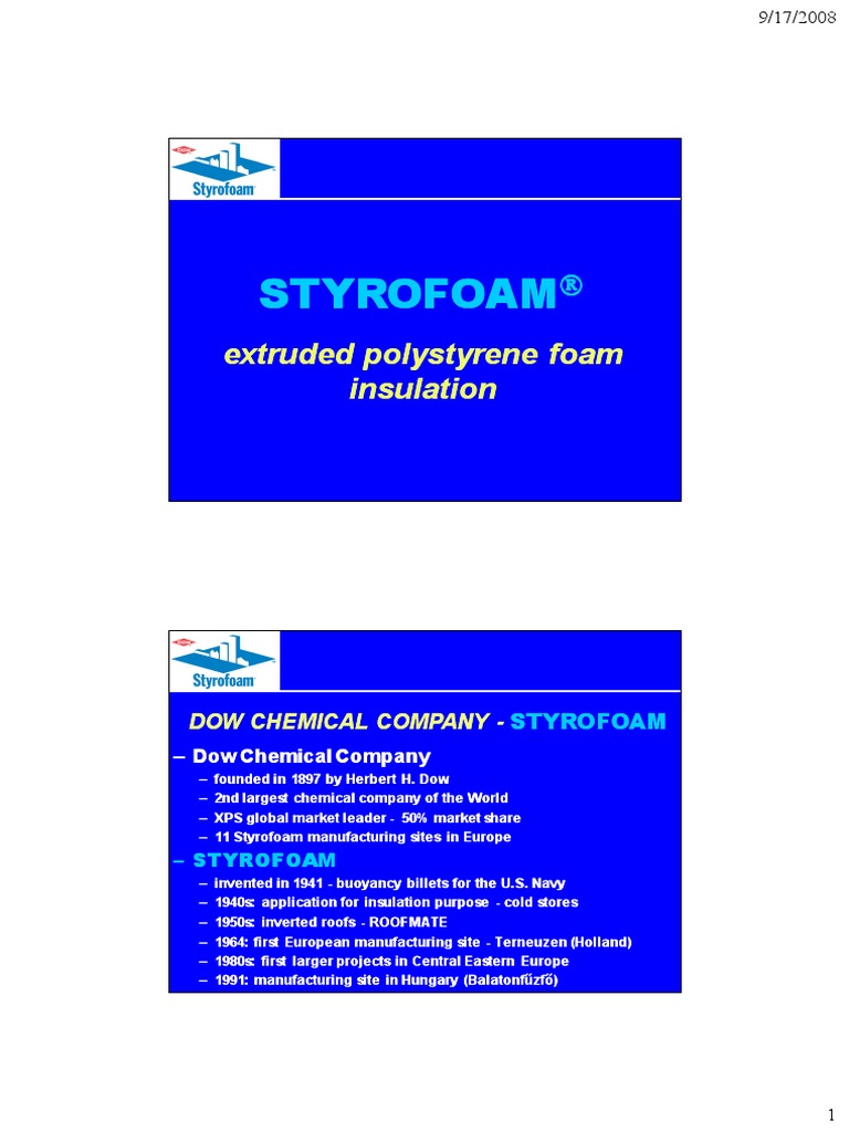 Dow Styrofoam XPS Insulation Overview | PDF | Polystyrene ...
