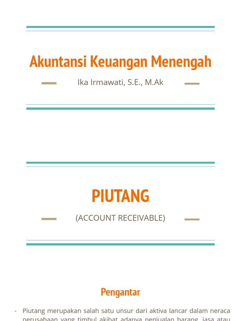 Pengantar Piutang dalam Akuntansi | PDF