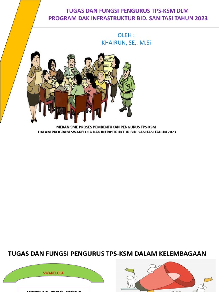 Tugas Dan Fungsi Pengurus TPS-KSM Dalam Kelembagaan 2023 | PDF