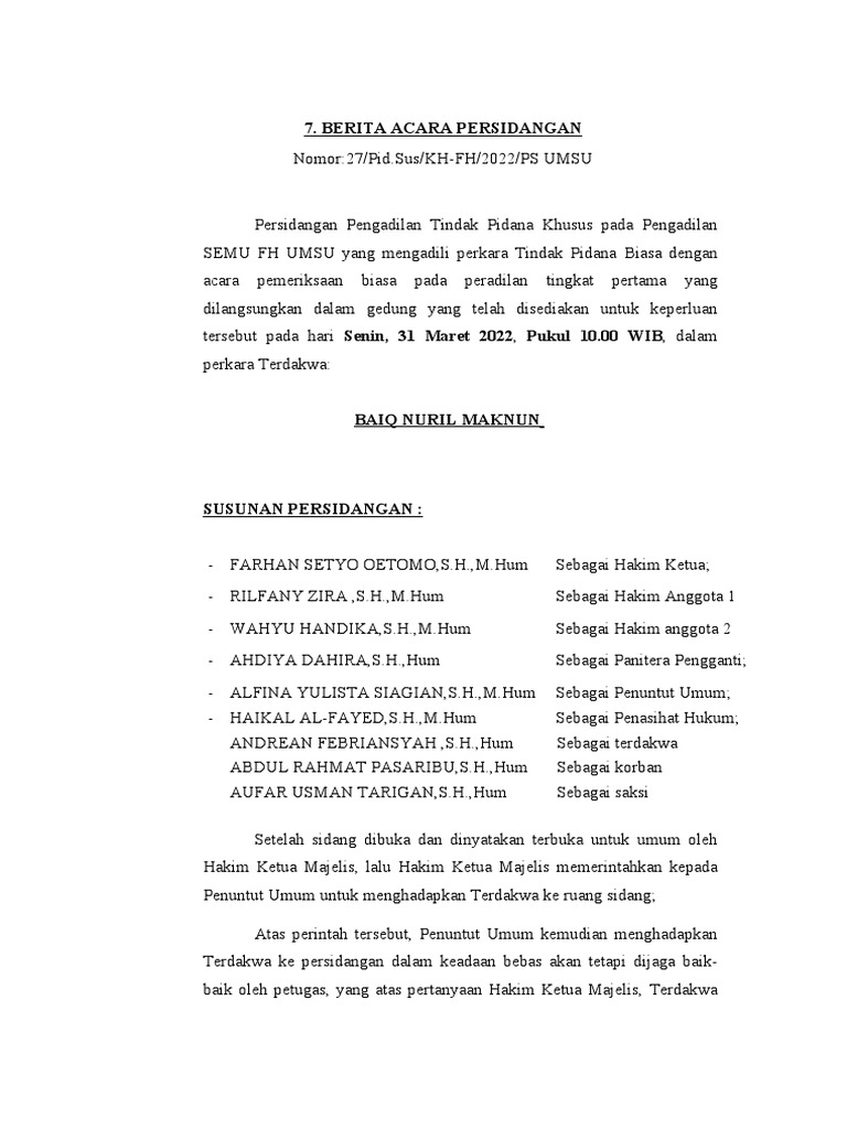 Bas Vii Pledoi | PDF