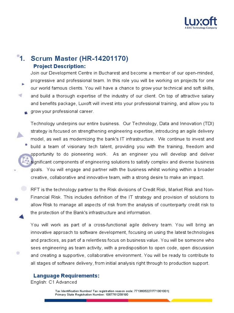 Scrum Master - (Bucharest) - JD - 11-05-2023 | PDF | Scrum (Software Development) | Agile ...