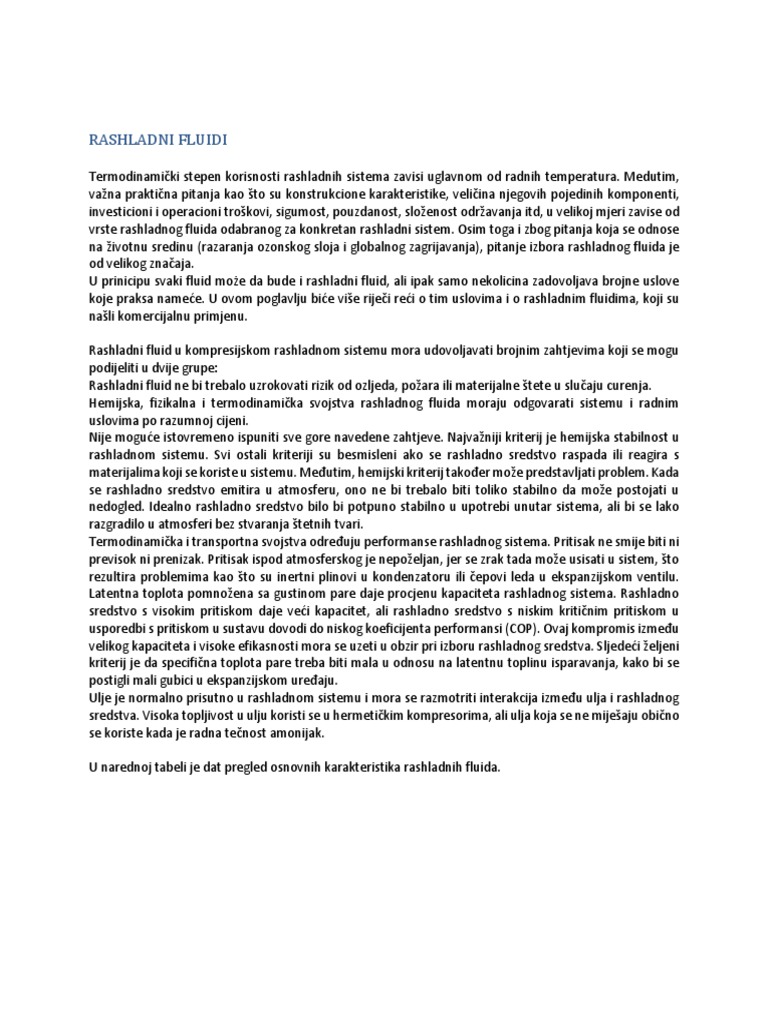 Rashladni Fluidi | PDF