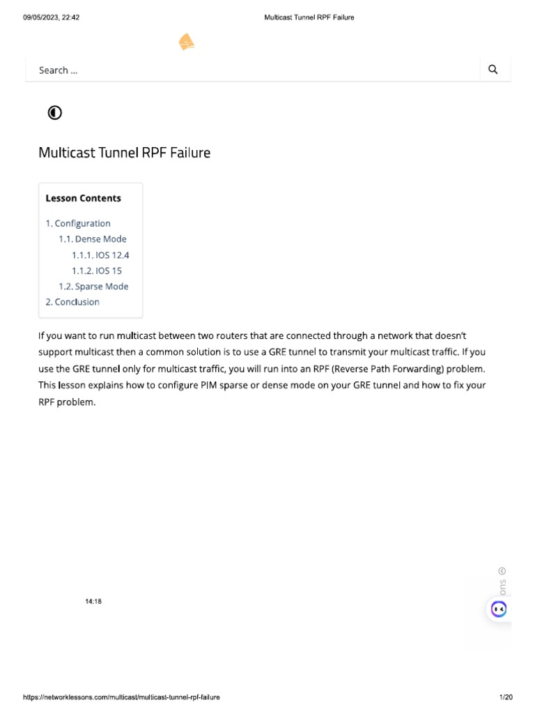Lec-7 Multicast Tunnel RPF Failure | PDF