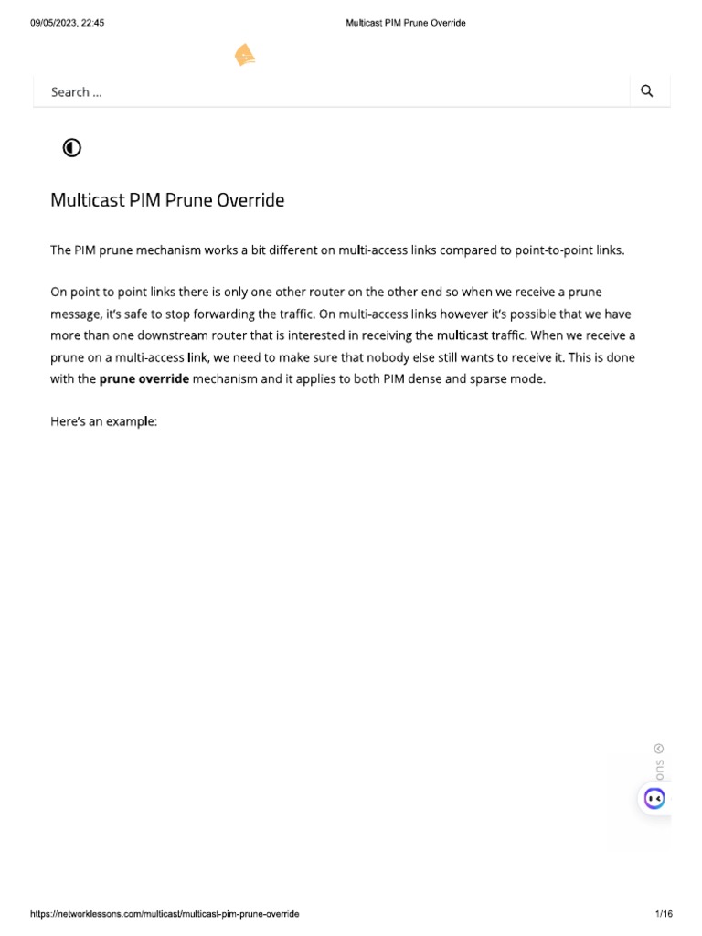 Lec-11 Multicast PIM Prune Override | PDF
