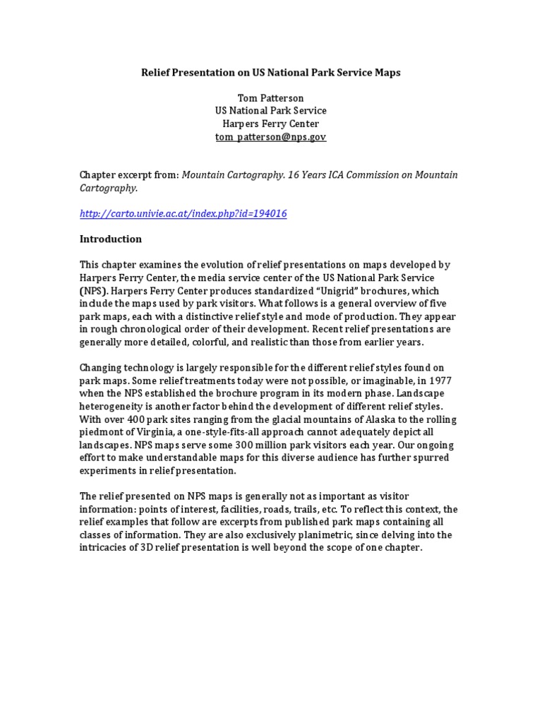 Tom Patterson - Relief Presentation On US National Park Service Maps ...