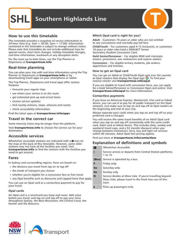 93 SHL Southern Highlands Line 20220604 | PDF | Service Industries ...