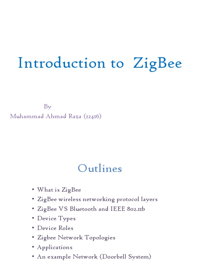 Zigbee Presentation | PDF | Computer Network | Data Transmission
