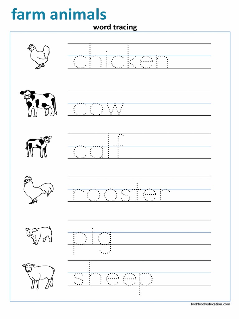 Worksheet Write Farm Animals | PDF