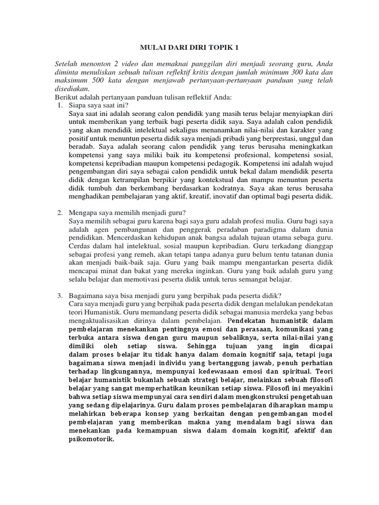 Mulai Dari Diri Topik 1 | PDF | Karier & Perkembangan