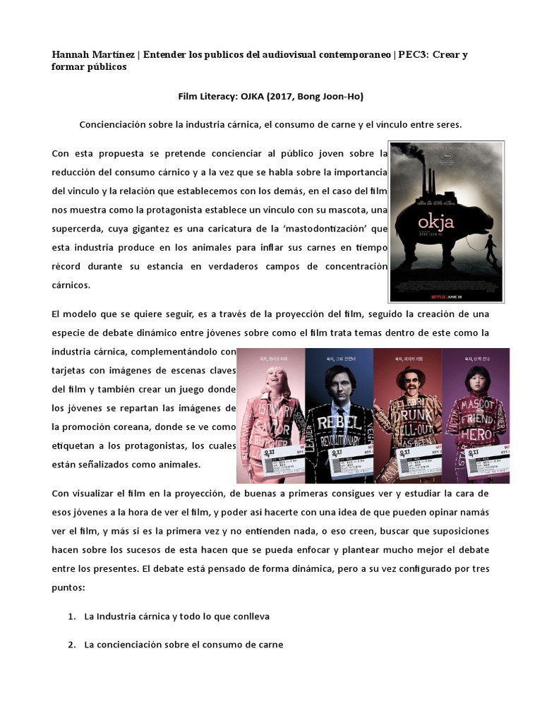 Film Literacy: Okja | PDF | Carne