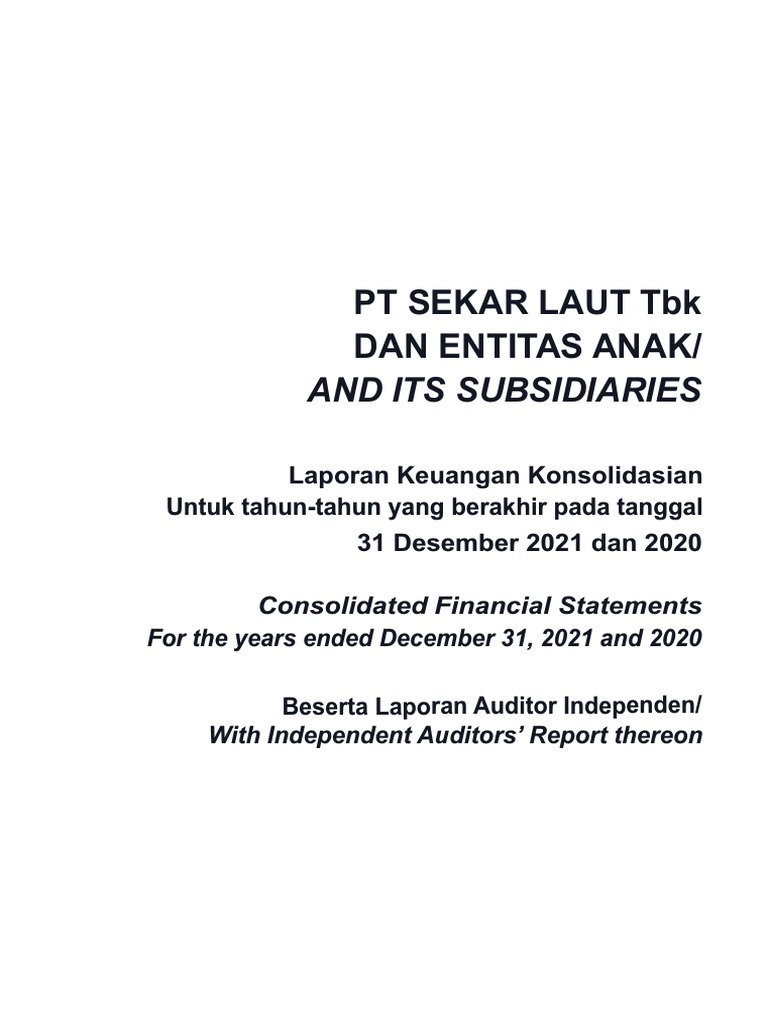 Report PT Sekar Laut TBK Konsolidasian 2021 | PDF