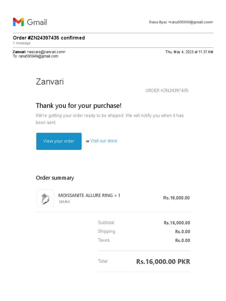 Gmail - Order #ZN24397435 Confirmed | PDF