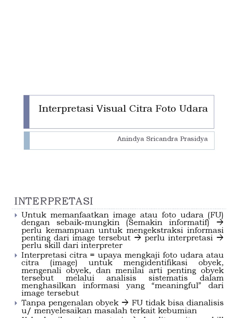 M7 Interpretasi Foto Udara Analog (Kunci Interpretasi) | PDF