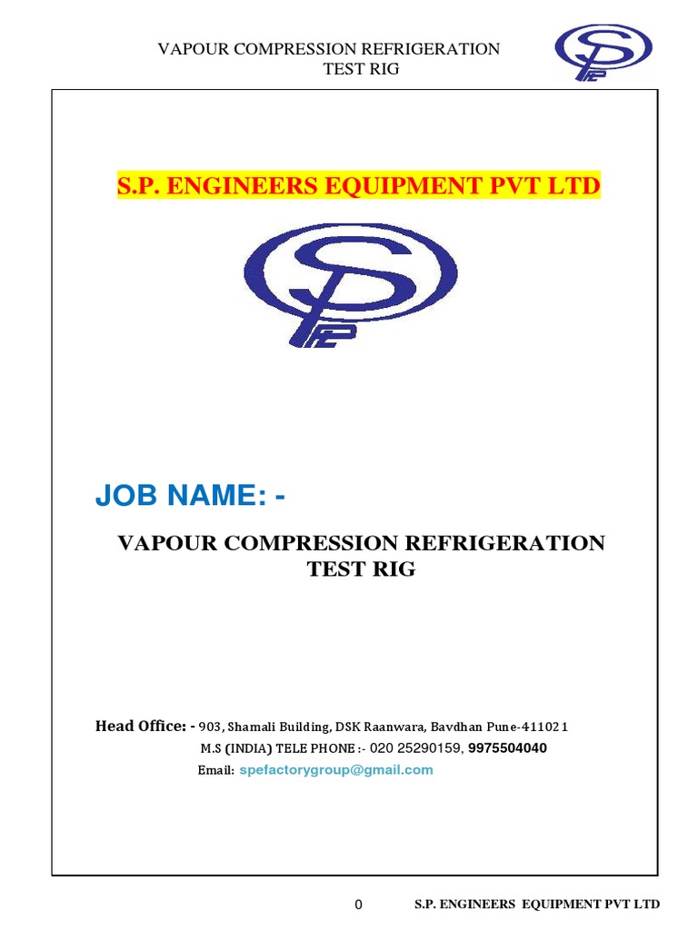 A- Vapour Compression Test Rig | PDF | Heat Exchanger | Pump
