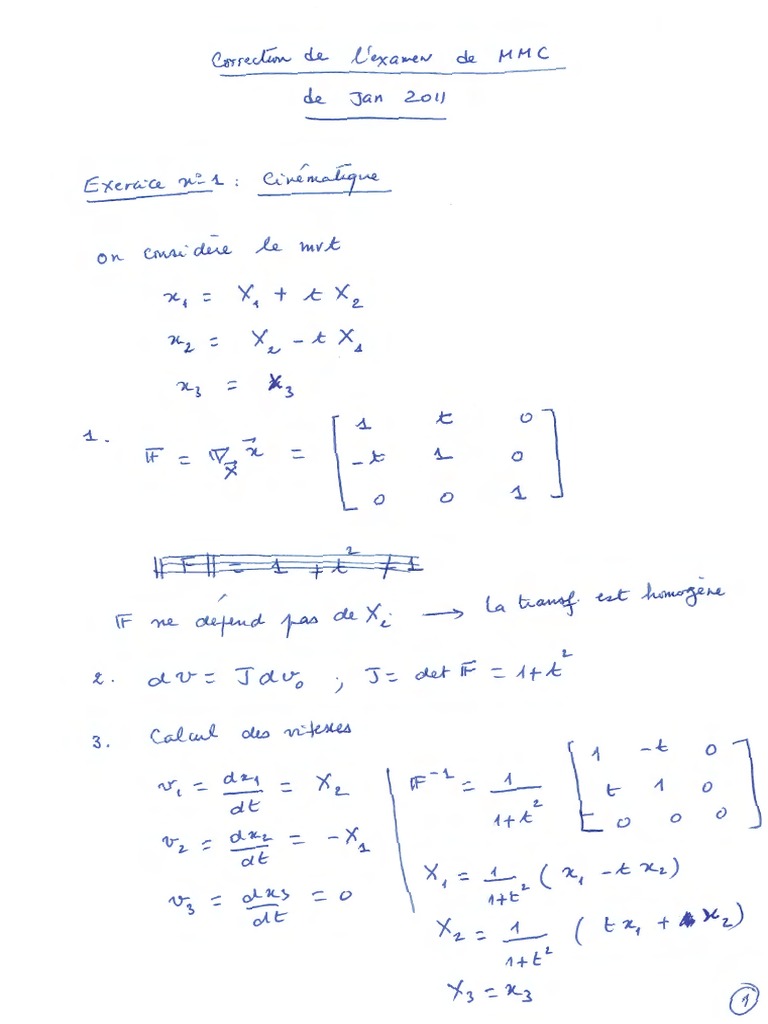 Examen MMC Jan 2011 Corrections Détaillées | PDF
