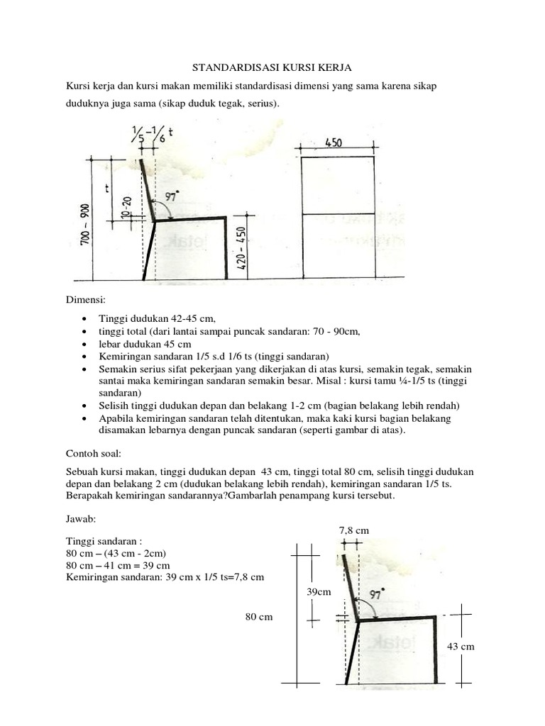 Penentuan Dimensi Kursi Kerja | PDF | Griya & Taman