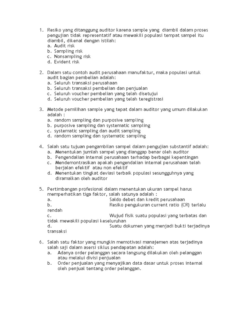 Auditing Soal Jawaban Bab 1 | PDF