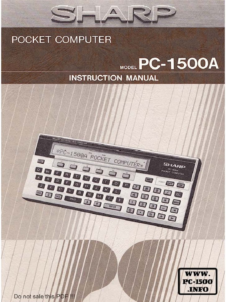 US PC-1500A Instruction Manual | PDF | Personal Computers | Function (Mathematics)