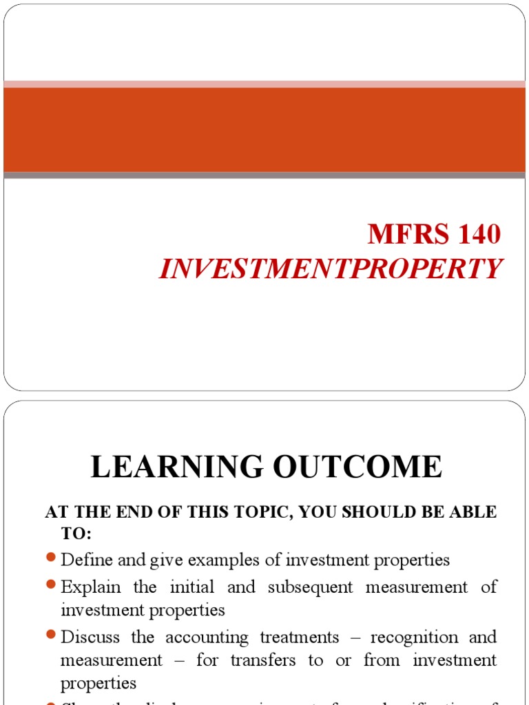 MFRS 140: Investment Property Guide | PDF | Fair Value | Cost