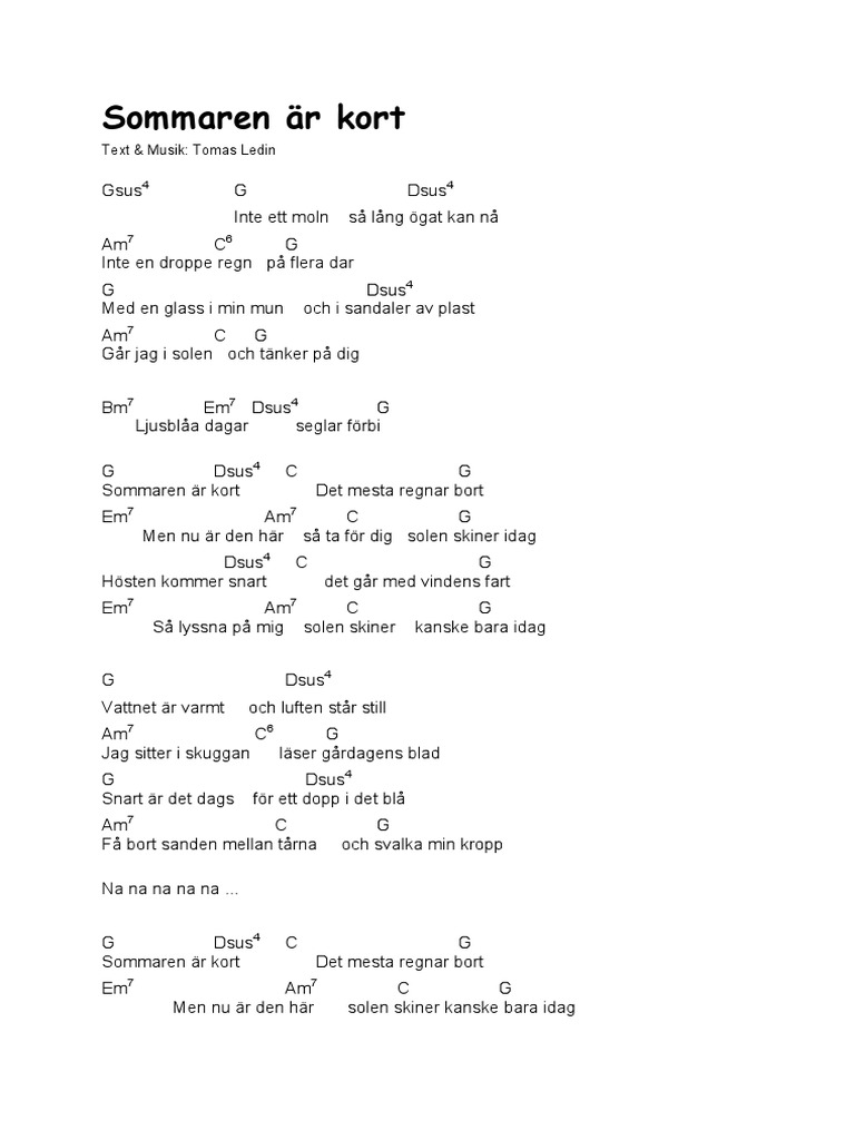 Sommaren Ar Kort | PDF