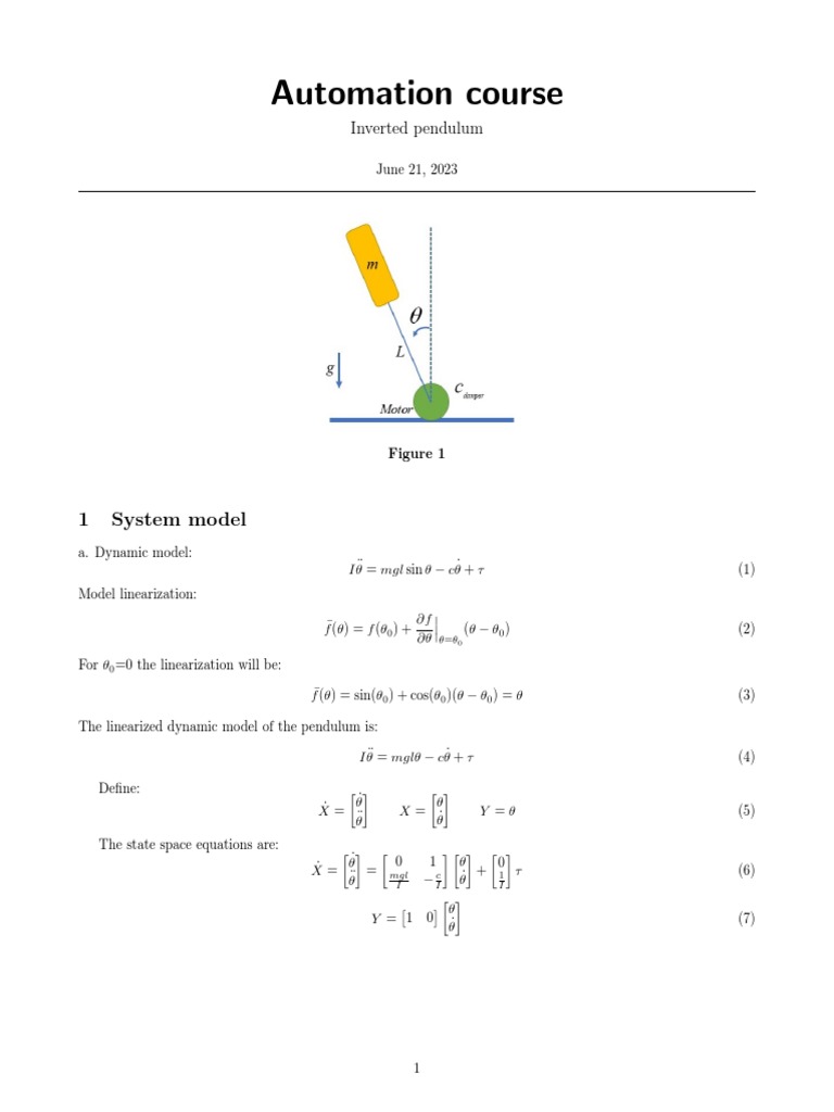 Automation Model and Control Lab 2023ֹ B | PDF | Matrix (Mathematics ...