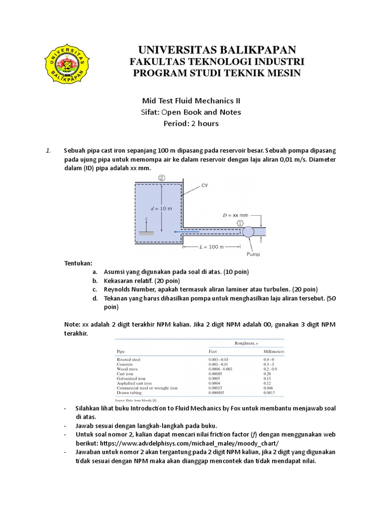Uts Mekanika Fluida 2 | PDF