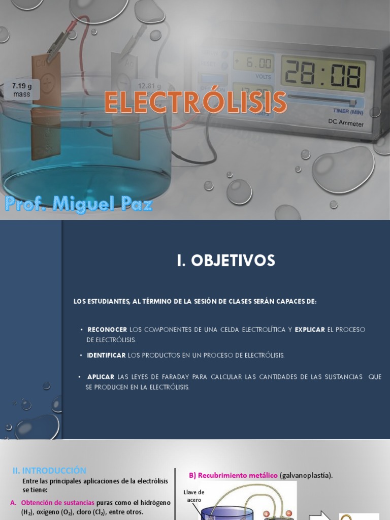 Electrólisis | PDF | Electrodo | Redox