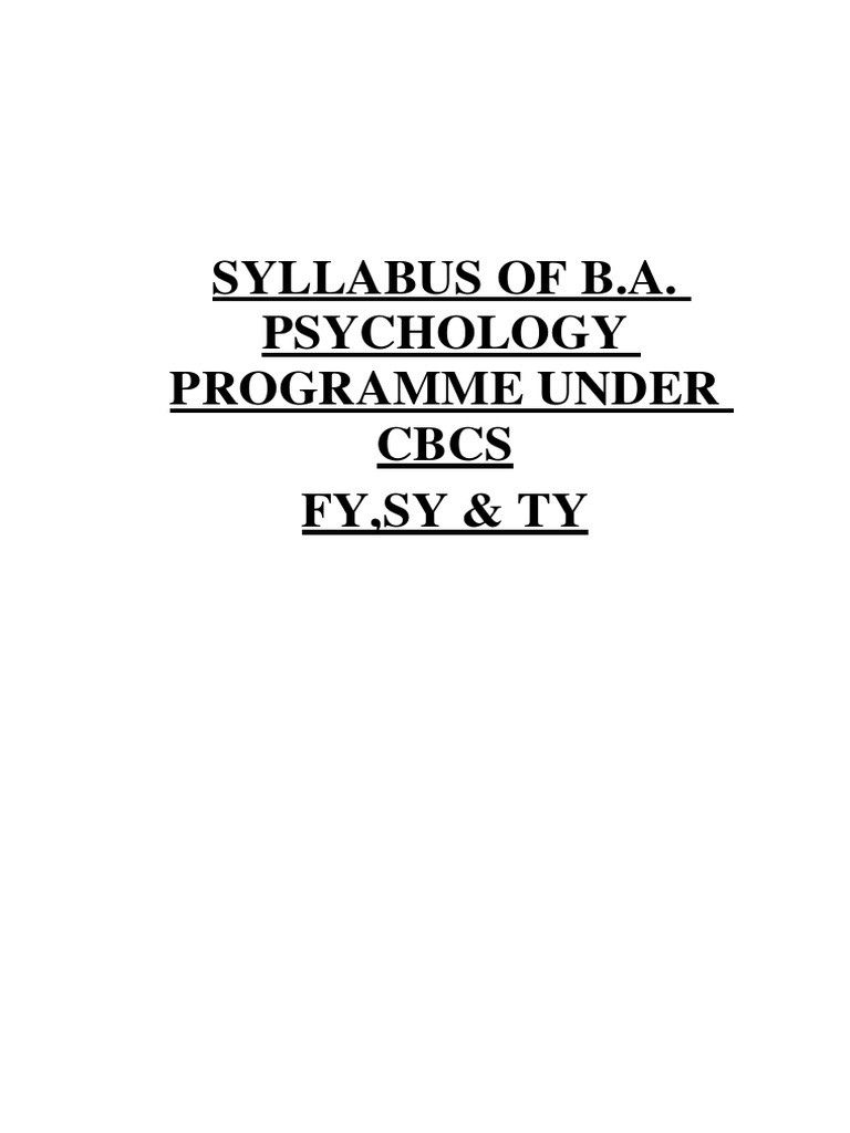 Ba-Psychology Syllabus 7720190813.154132 | PDF | Stress (Biology ...