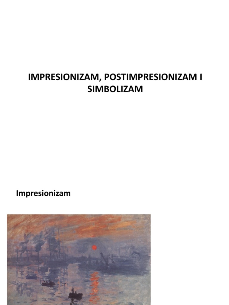 25 Impresionizam Postimpresionizam Simbolizam 1 | PDF