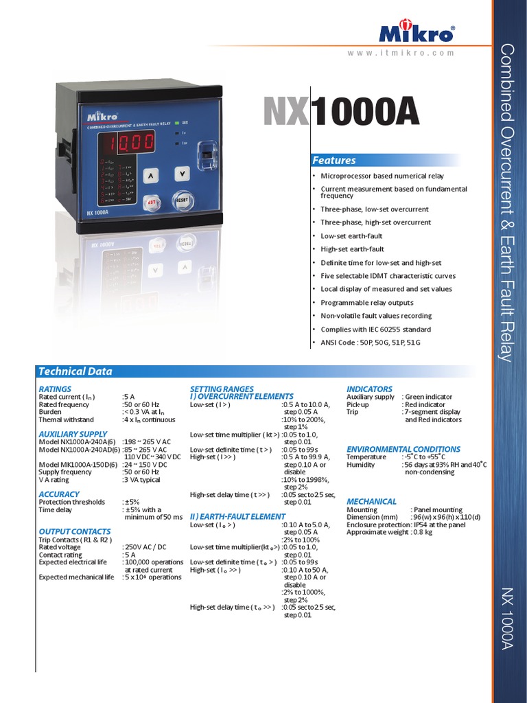 Mikro NX1000A 240A | PDF | Relay | Equipment