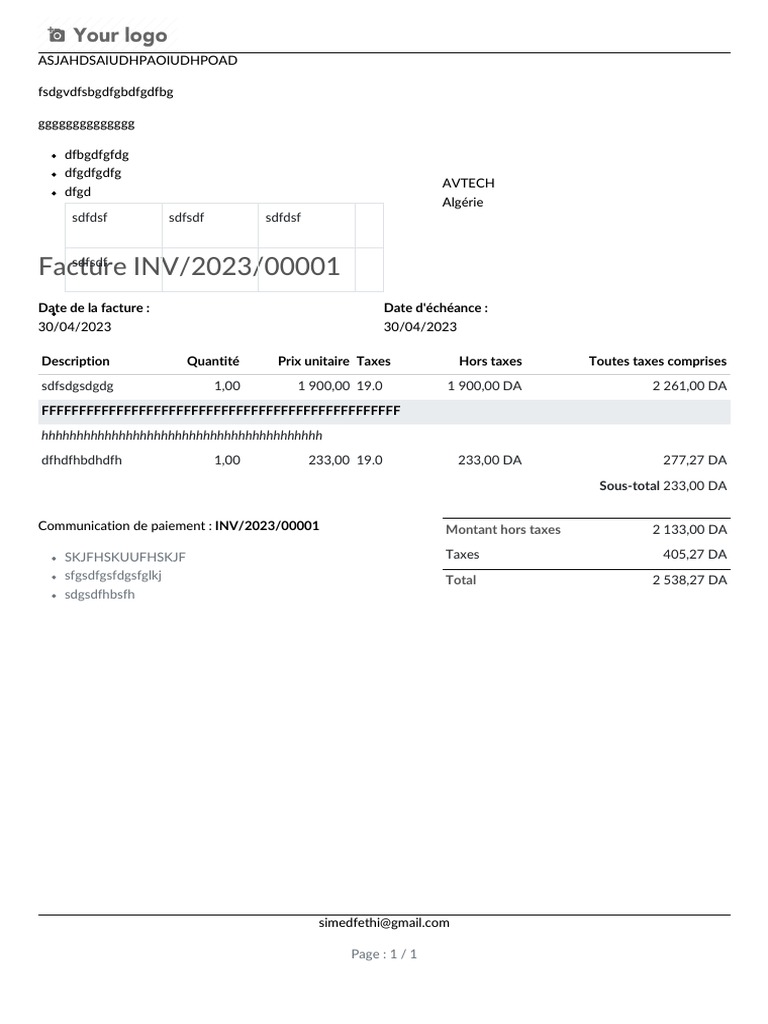 Inv 2023 00001 | PDF