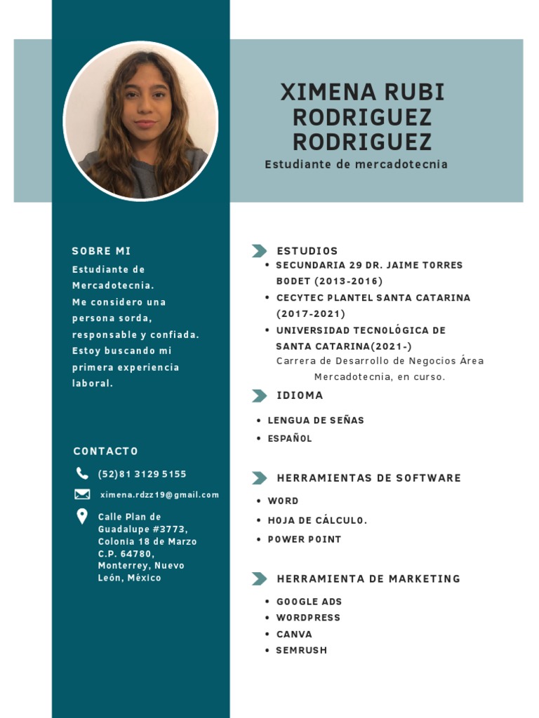 Curriculum de Ximena Rodriguez | PDF