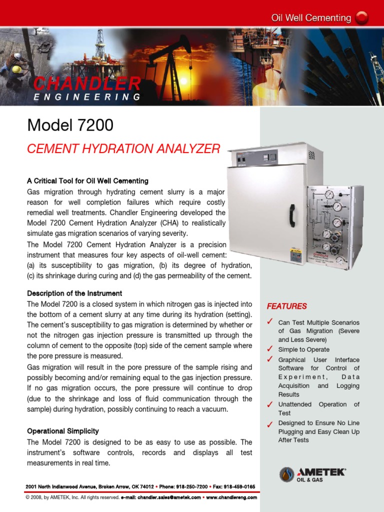 Cement Hydration Analyzer Model_7200 | PDF | Gases | Pressure