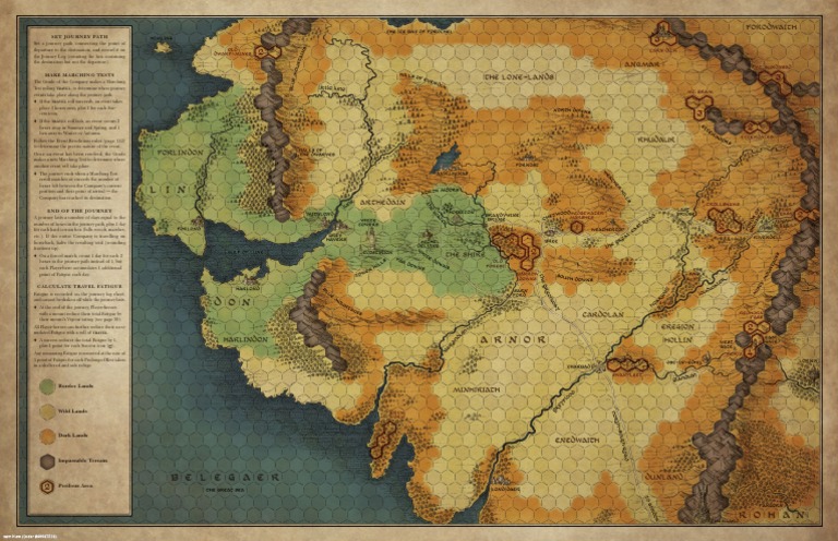 Eriador Journey Path and Fatigue Guide | PDF