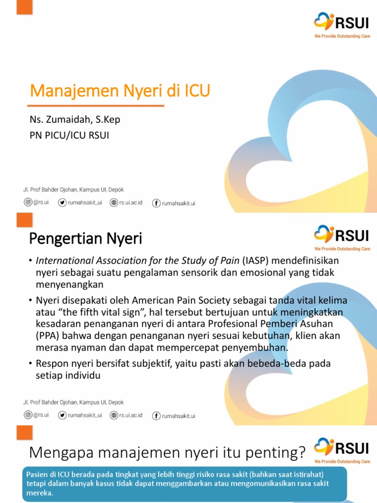Manajemen Nyeri Di Icu - PPT Pelatihan Icu Komprehensif | PDF | Pengembangan Diri | Kesehatan ...