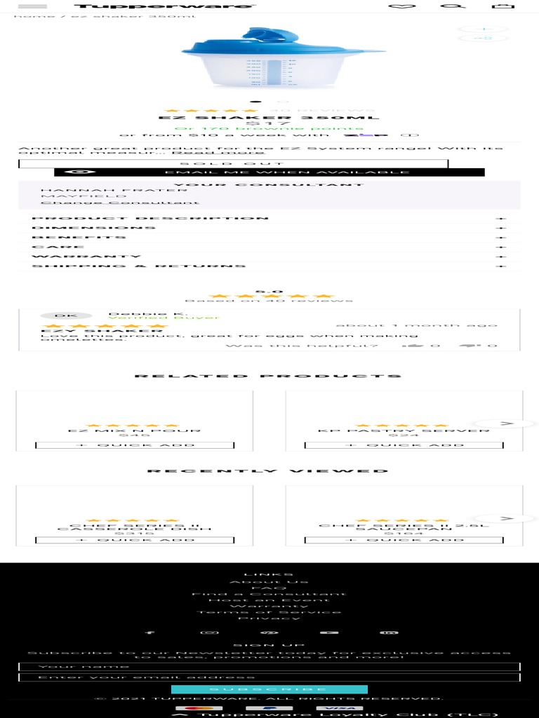 EZ SHAKER 350ML - Tupperware Australia | PDF