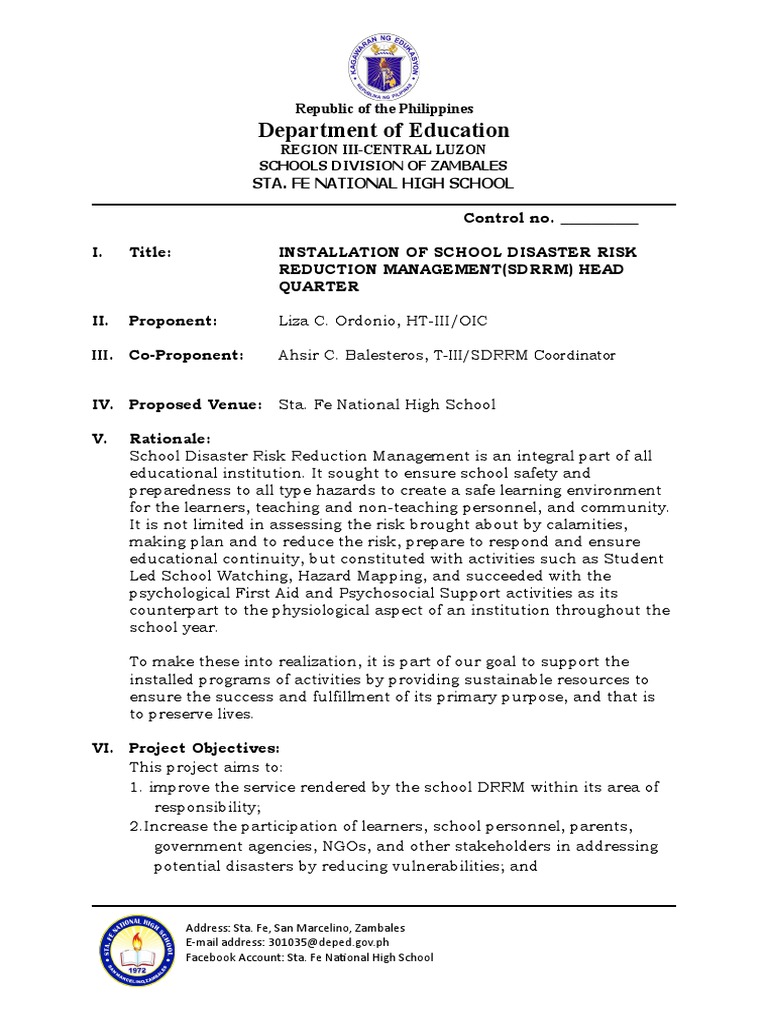 DRRM Proposal | PDF | Emergency Management