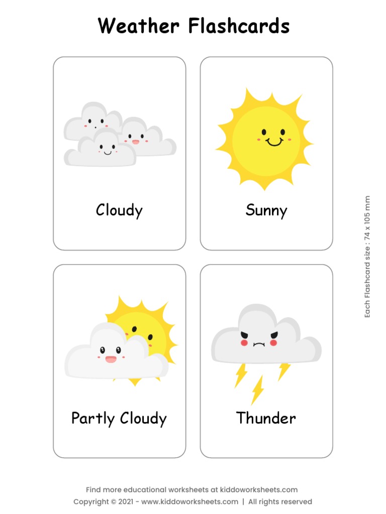 Weather Flashcards for Kids | PDF
