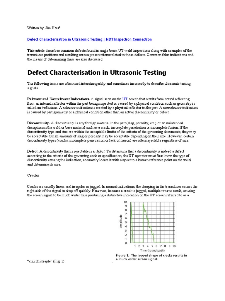 Defect Characterisation in Ultrasonic Testing 2022 Dec 10 | PDF ...