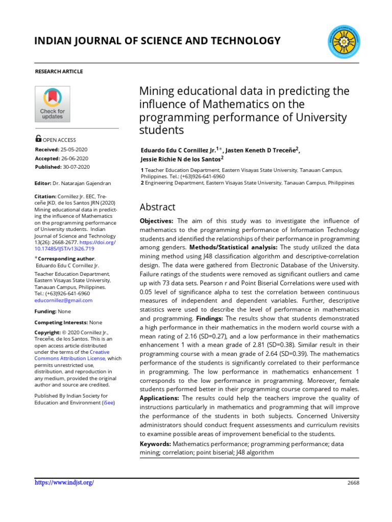 Mining Educational Data in Predicting TH | PDF | Computer Programming ... Mining Educational Data in Predicting TH | PDF | Computer Programming ...